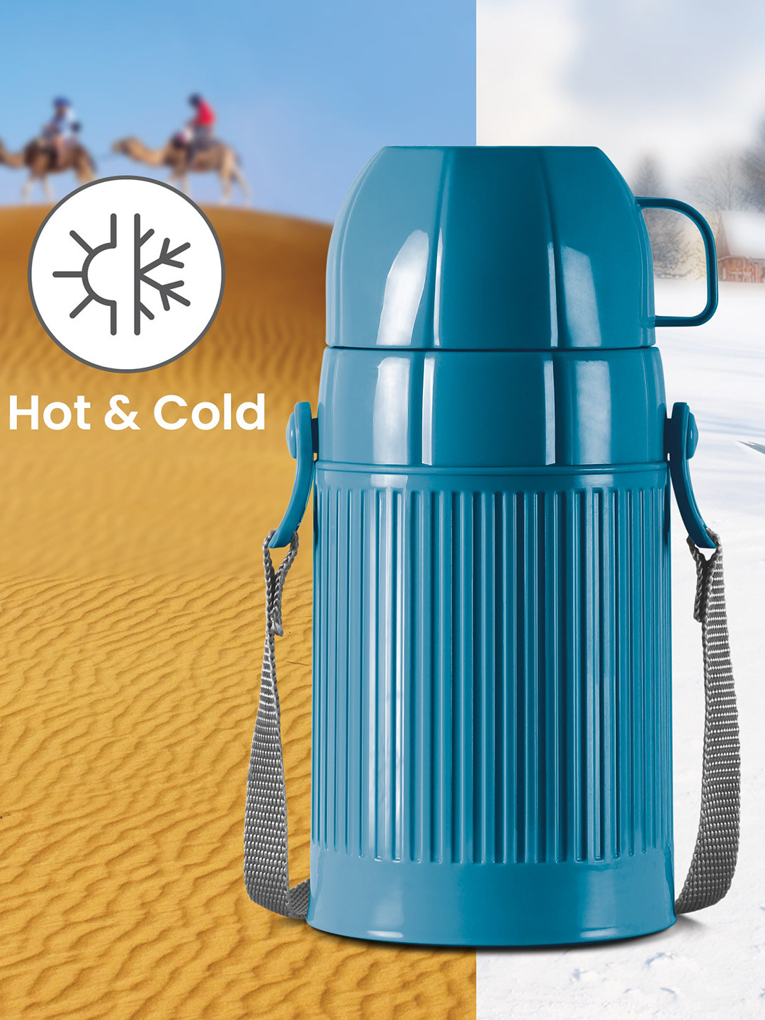 Buy Milton Precious 500 Capri Blue Plastic Insulated Flask 480 ML ...