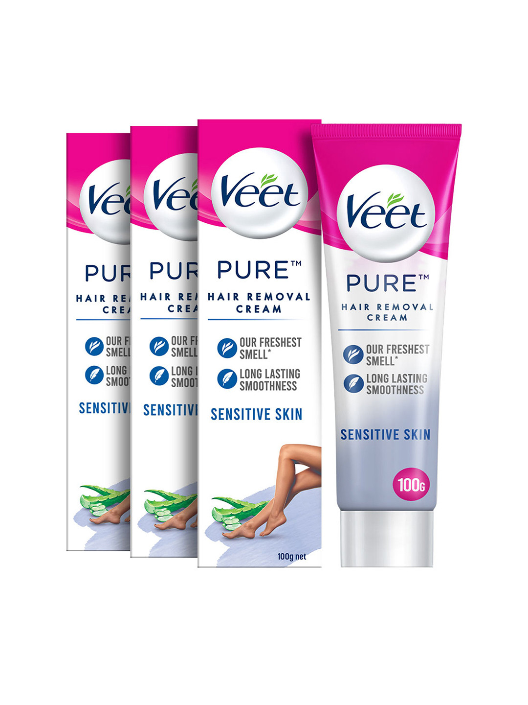 Buy Veet Women Set Of 3 Pure Hair Removal Cream 100g Each - Shaving And ...
