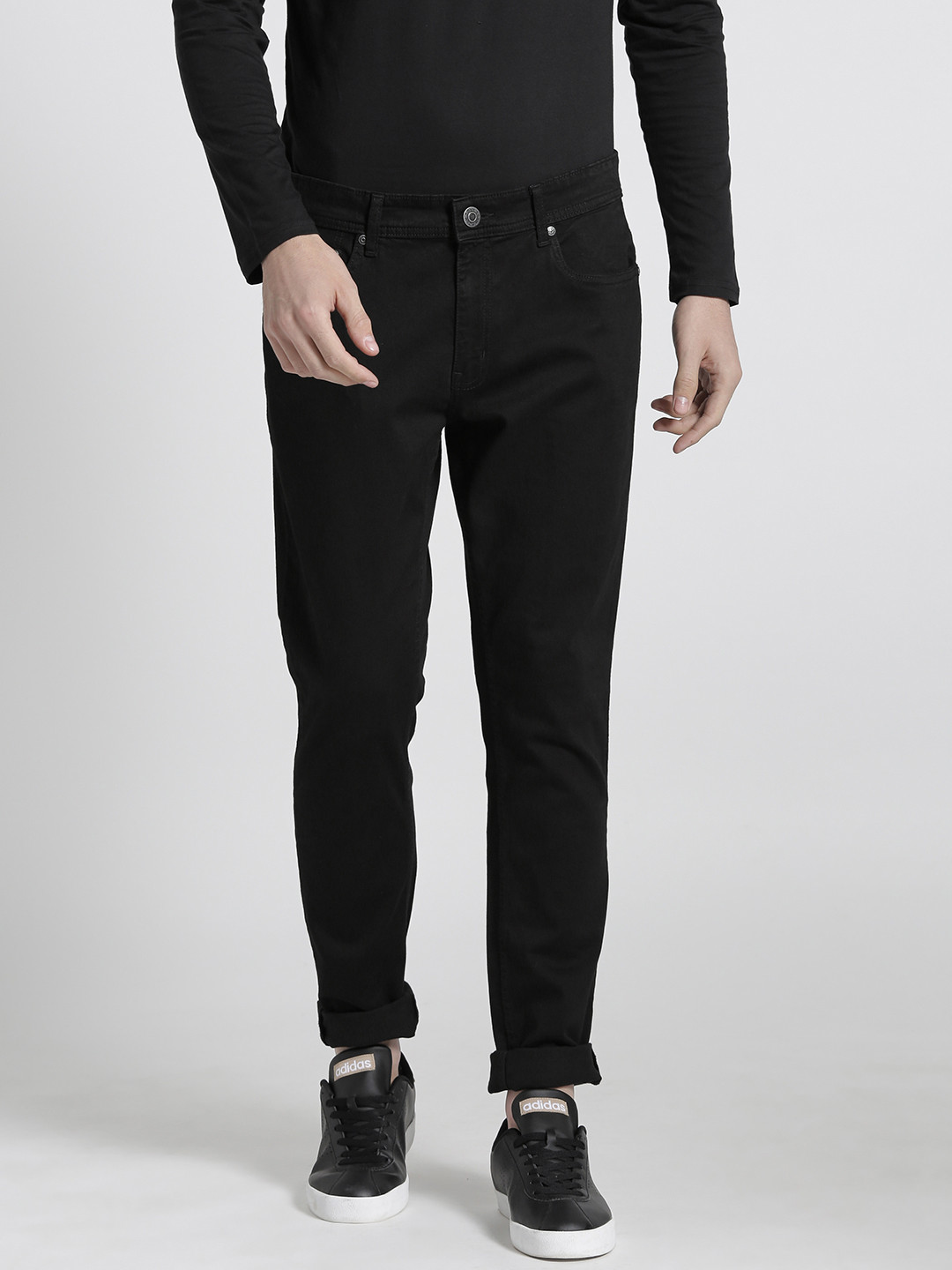 Buy Splash Men Black Regular Fit Mid Rise Clean Look Stretchable Jeans ...