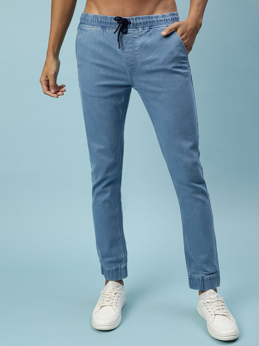 Buy VEIRDO Men Blue Mid Rise Medium Shade No Fade Original Skinny Fit ...