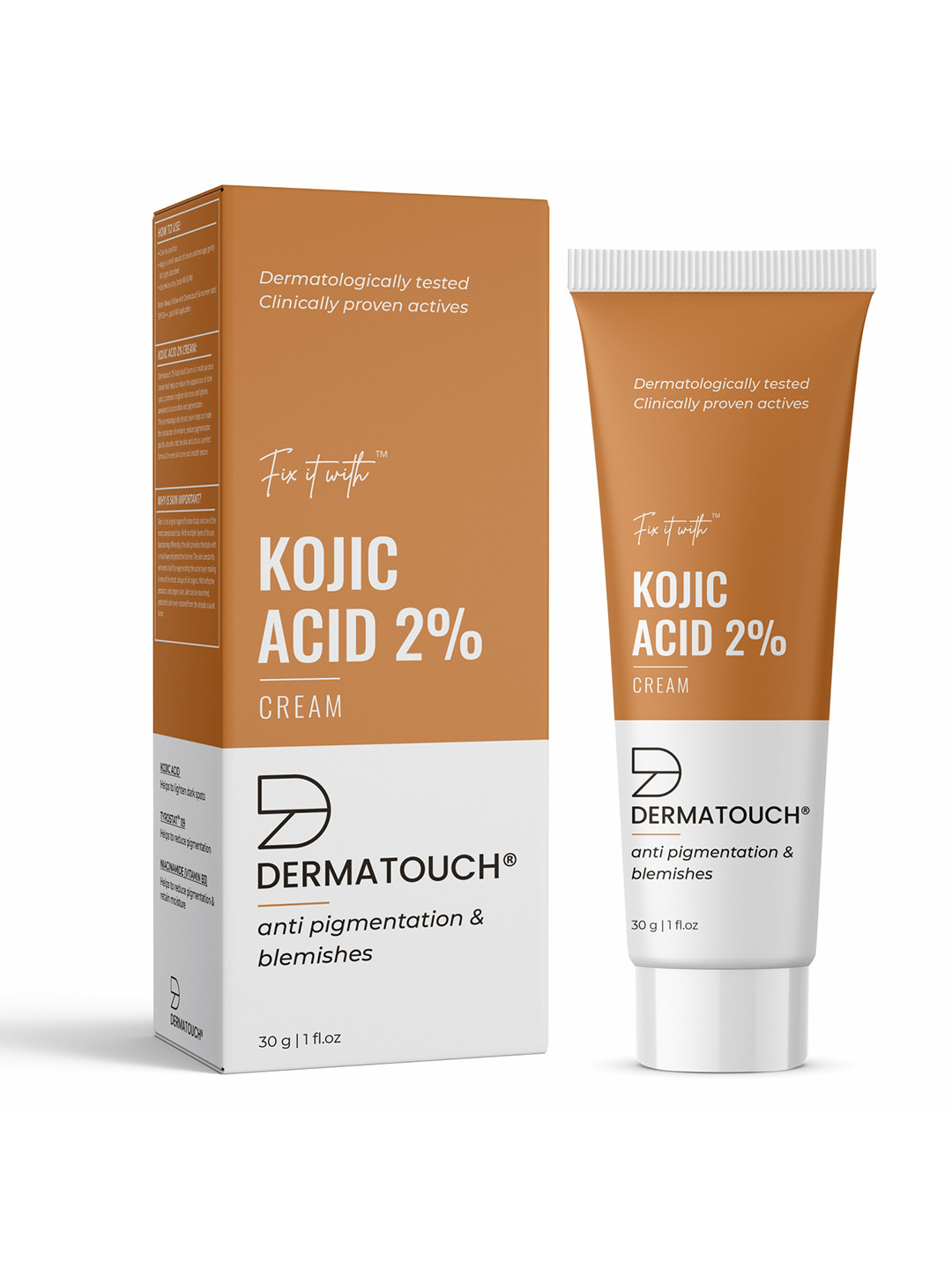 Buy Dermatouch 2% Kojic Acid Anti Pigmentation & Blemishes Cream 30 Gm ...