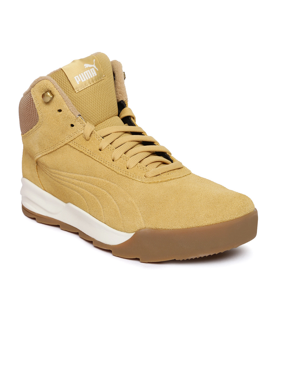 Buy Puma Unisex Tan Brown Desierto Taffy Suede Mid Top Sneakers ...