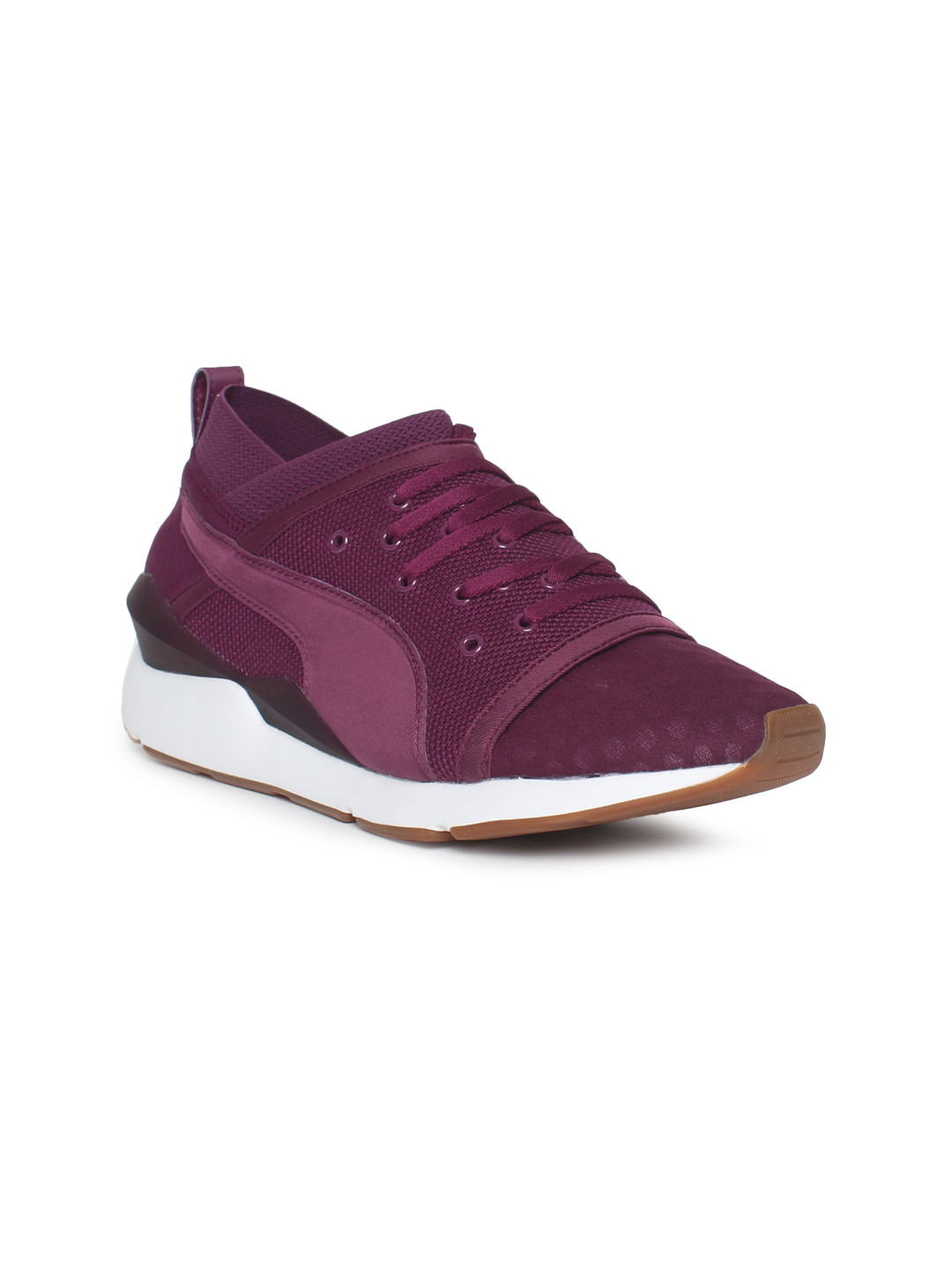 Buy Puma Women Purple Textured Textile Mid Top Pearl DE Sneakers ...