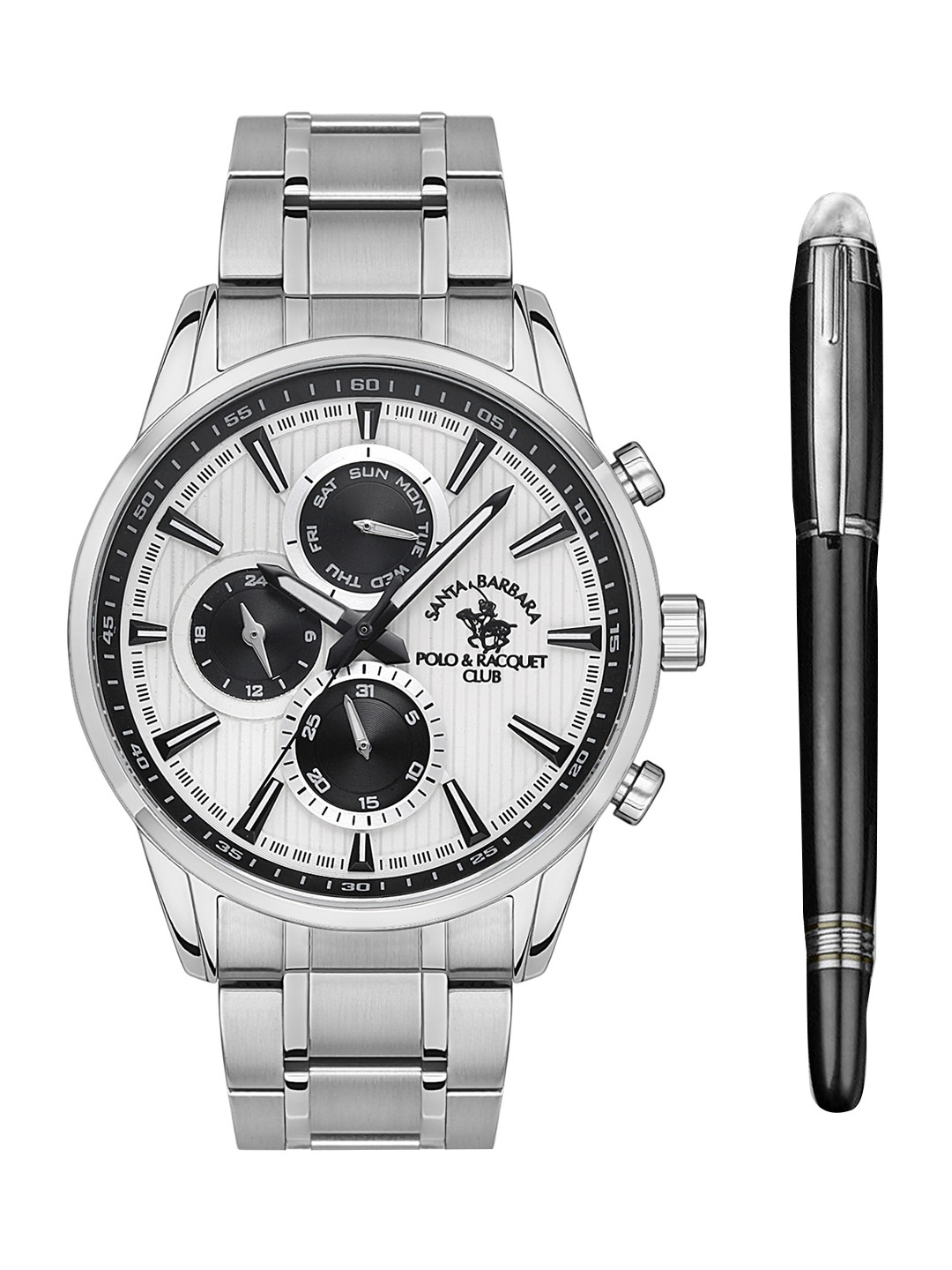 Buy SANTA BARBARA POLO & RACQUET CLUB Men Stainless Steel Straps ...