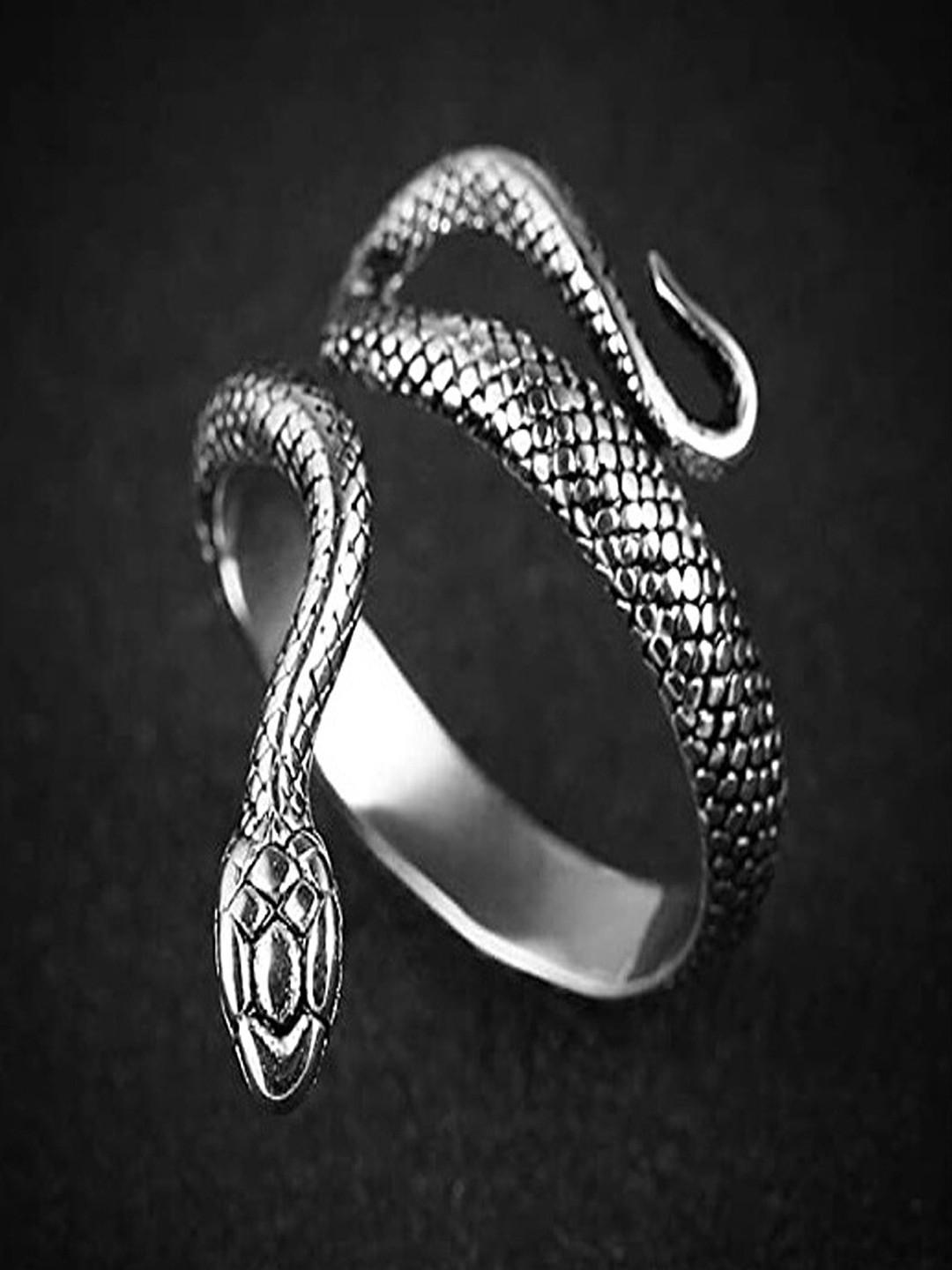 Buy UNIVERSITY TRENDZ Oxidised Silver Plated Snake Adjustable Finger ...