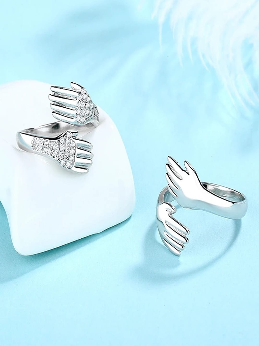 Buy UNIVERSITY TRENDZ Set Of 2 Silver Plated Adjustable Finger Rings ... Buy UNIVERSITY TRENDZ Set Of 2 Silver Plated Adjustable Finger Rings ...
