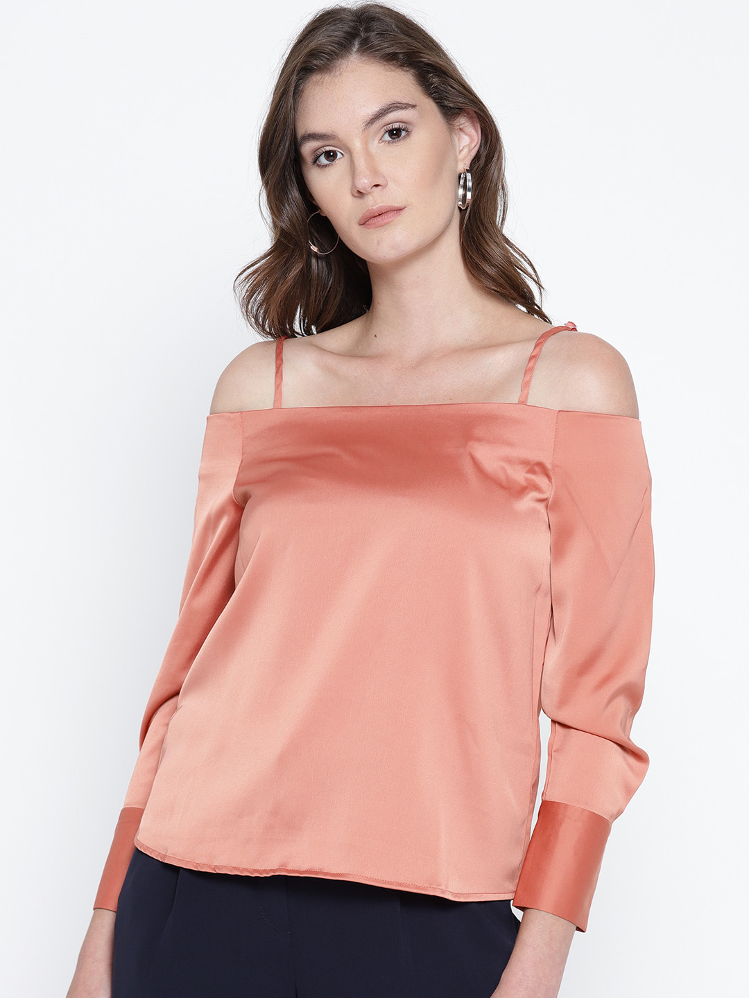 Buy Vero Moda Women Peach Coloured Solid Top - Tops for Women 2271298 ...