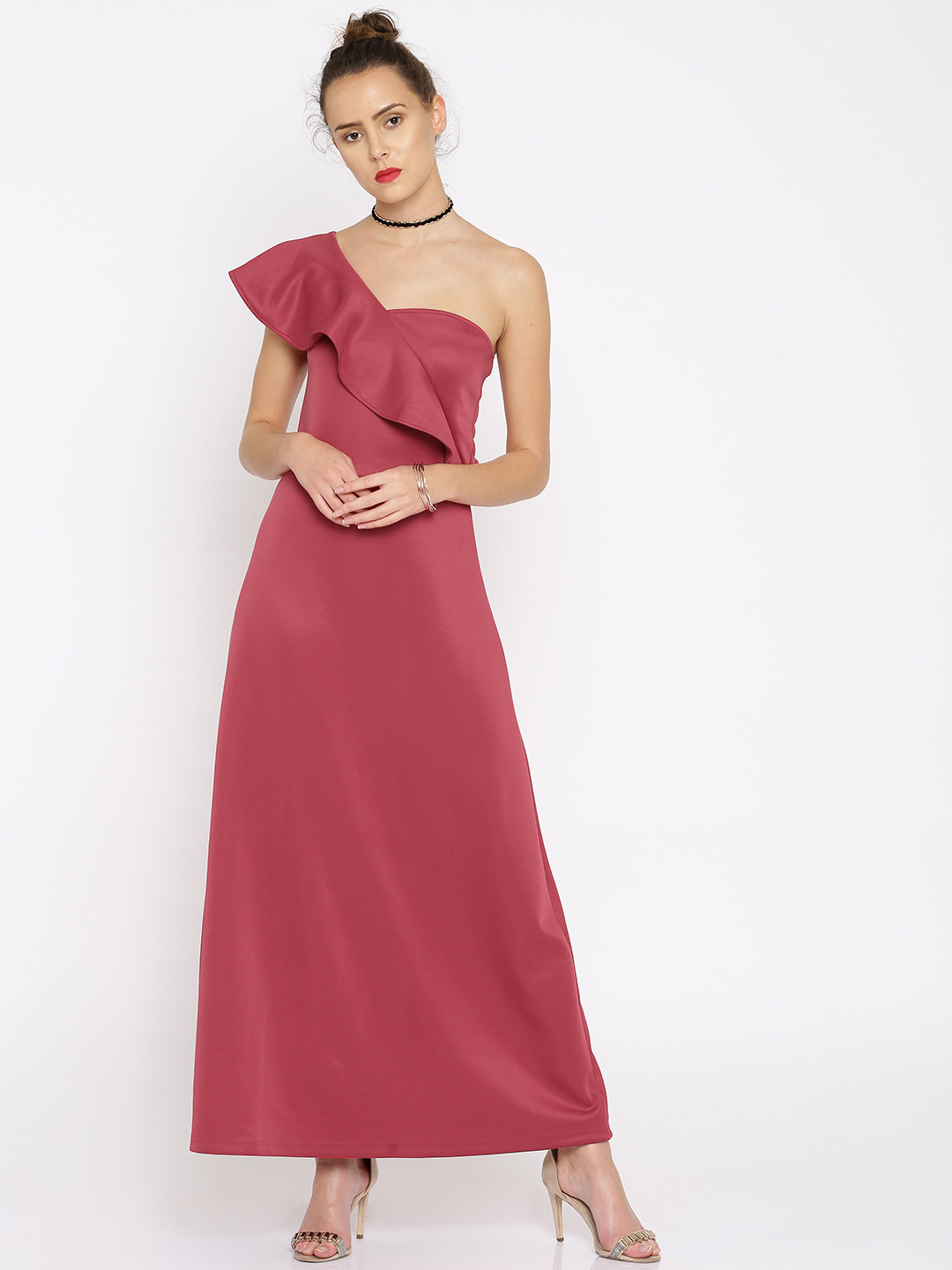 Buy RARE Women Pink Solid Maxi Dress - Dresses for Women 2271641 | Myntra