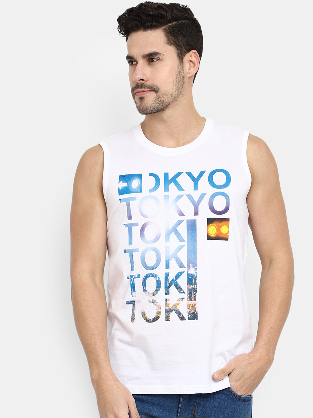 Buy V Mart Printed Cotton Single Jersey Round Neck Sando - Innerwear ...