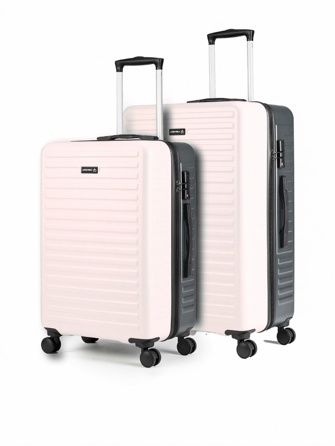 Buy Assembly Two Toned Hard Sided Polycarbonate Trolley Bag Ivory ...