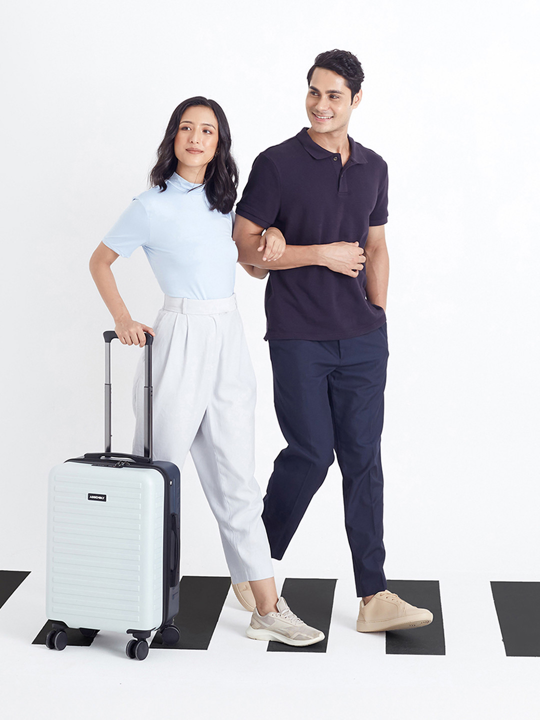 Buy Assembly Two Tone Polycarbonate Cabin Luggage 20 Inches Lightweight ...