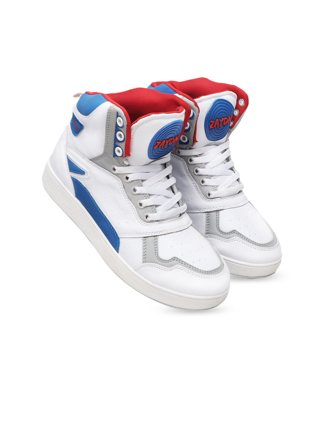 Buy ZAYDN Men Colourblocked Mid Top Memory Foam Basics Sneakers ...