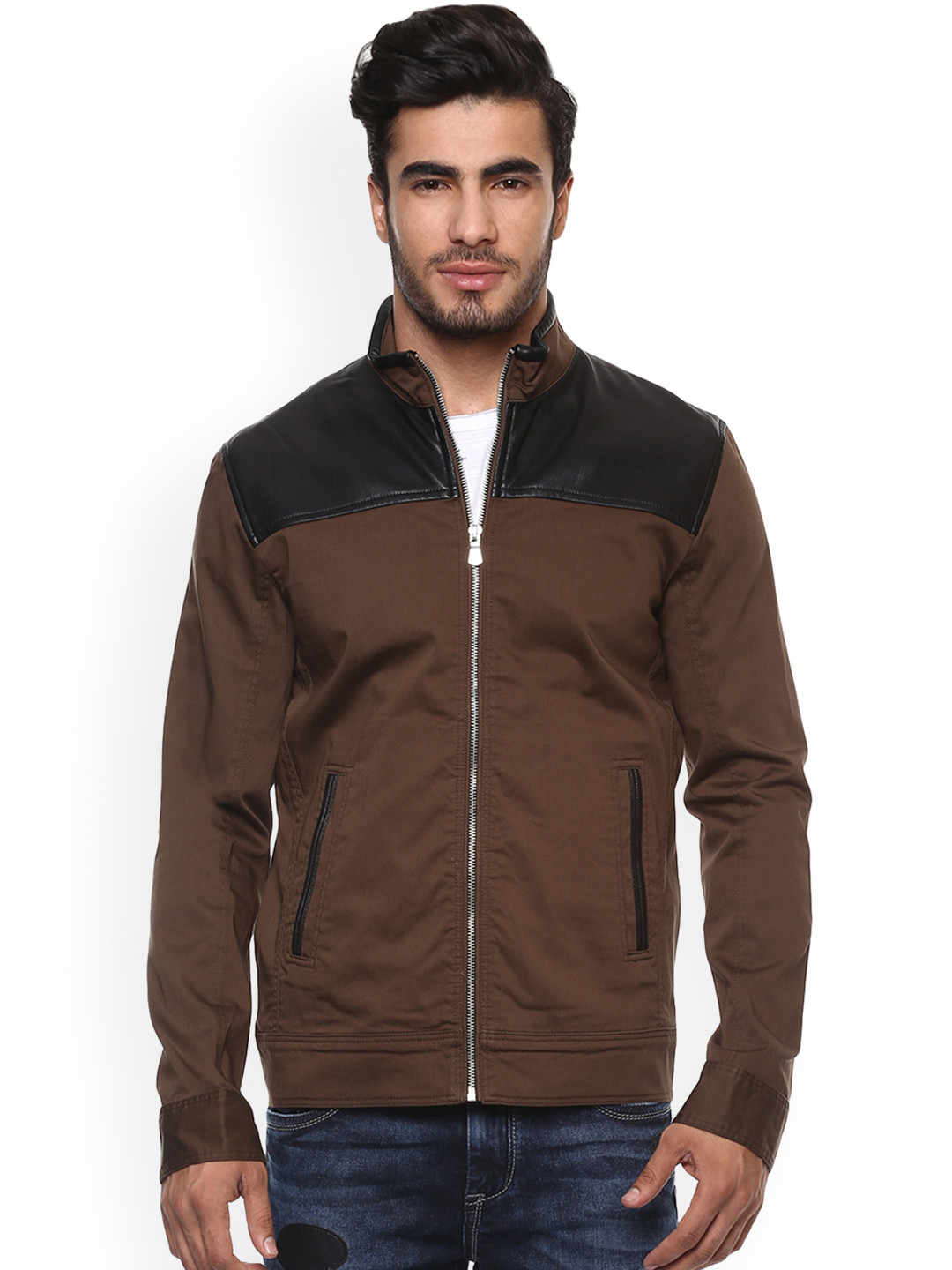 Buy Mufti Men Brown Solid Tailored Jacket - Jackets for Men 2272608 ...