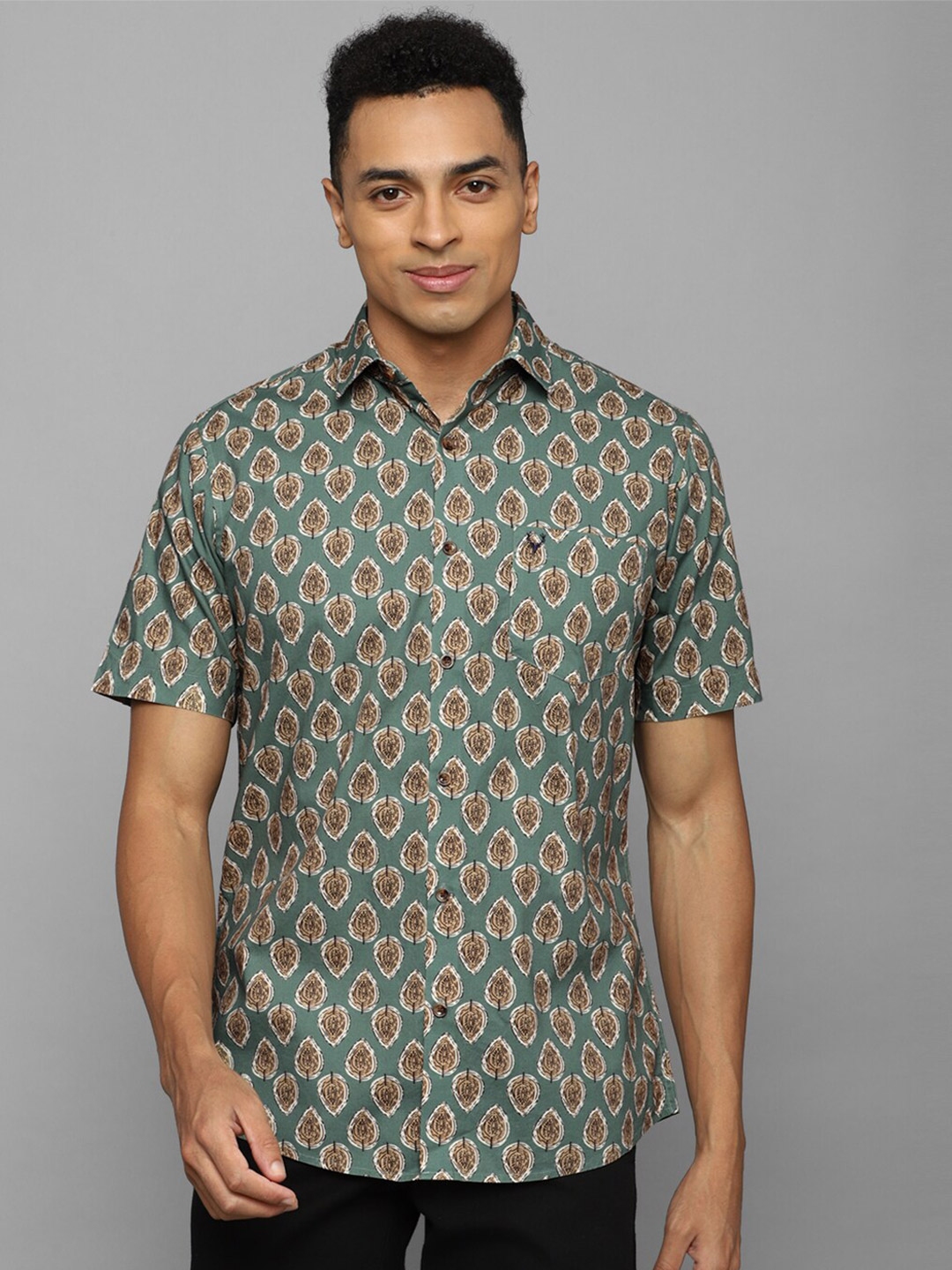 Buy Allen Solly Ethnic Motifs Printed Slim Fit Pure Cotton Casual Shirt