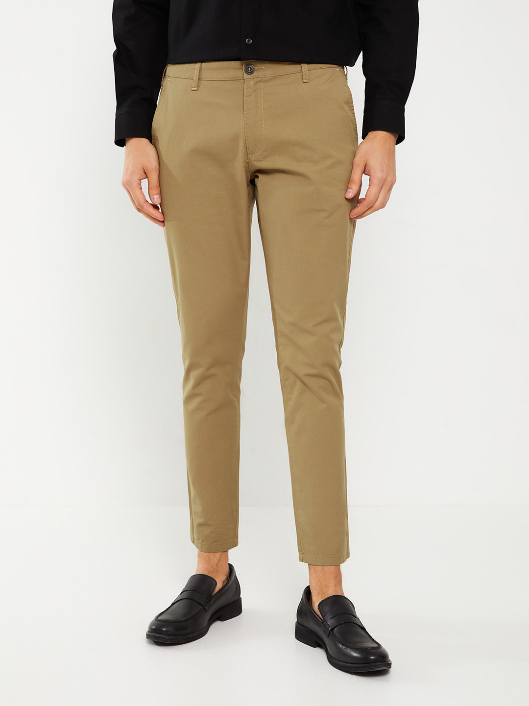 Buy LC Waikiki Men Pure Cotton Slim Fit Chinos - Trousers for Men ...