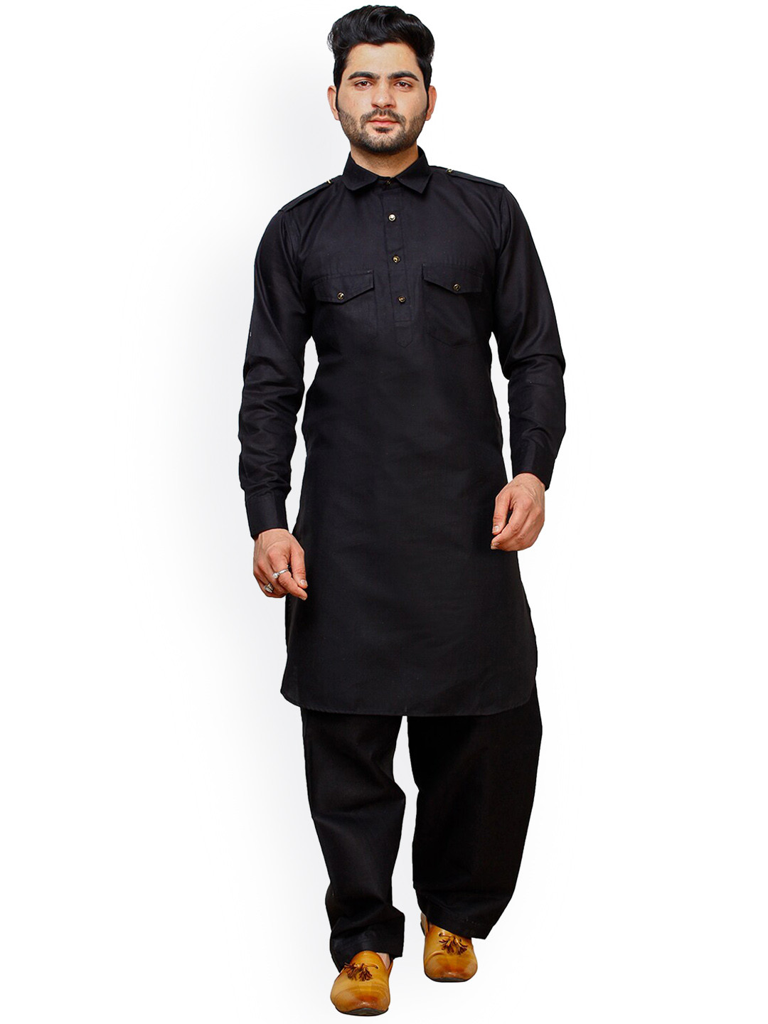 Buy Pro Ethic STYLE DEVELOPER Shirt Collar Pathani Kurta With Pyjamas ...