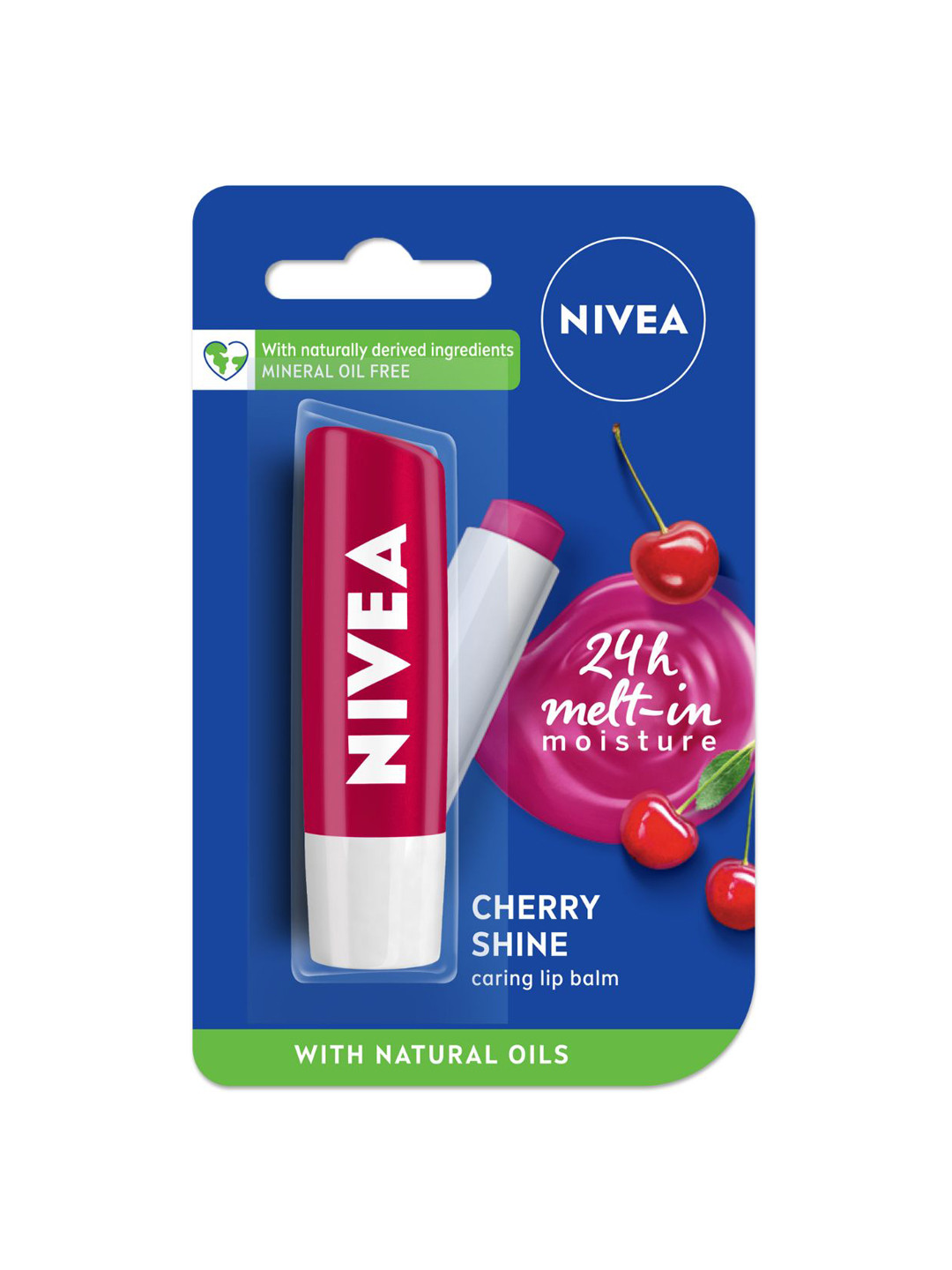 Buy Nivea Cherry Shine Long Lasting Moisturisation Caring Lip Balm 4.8 ...