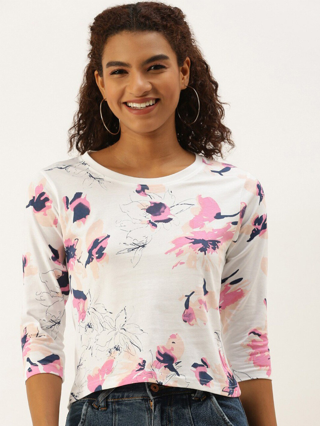 Buy Kryptic Floral Printed Cotton T Shirt - Tshirts for Women 22742324 ...