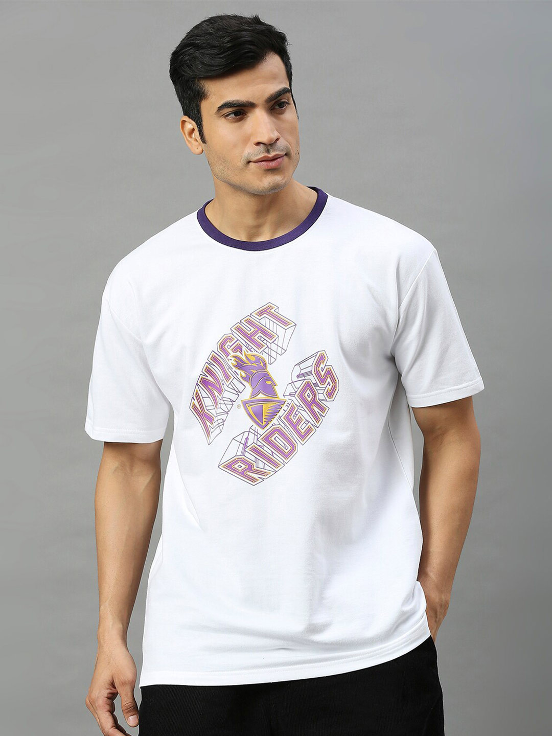 Buy FanCode Kolkata Knight Riders Printed Cotton Sports T Shirt ...