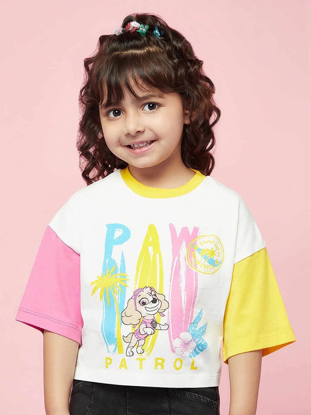 Buy SPUNKIES Girls Humour & Comic Printed Drop Shoulder Sleeves Cotton ...