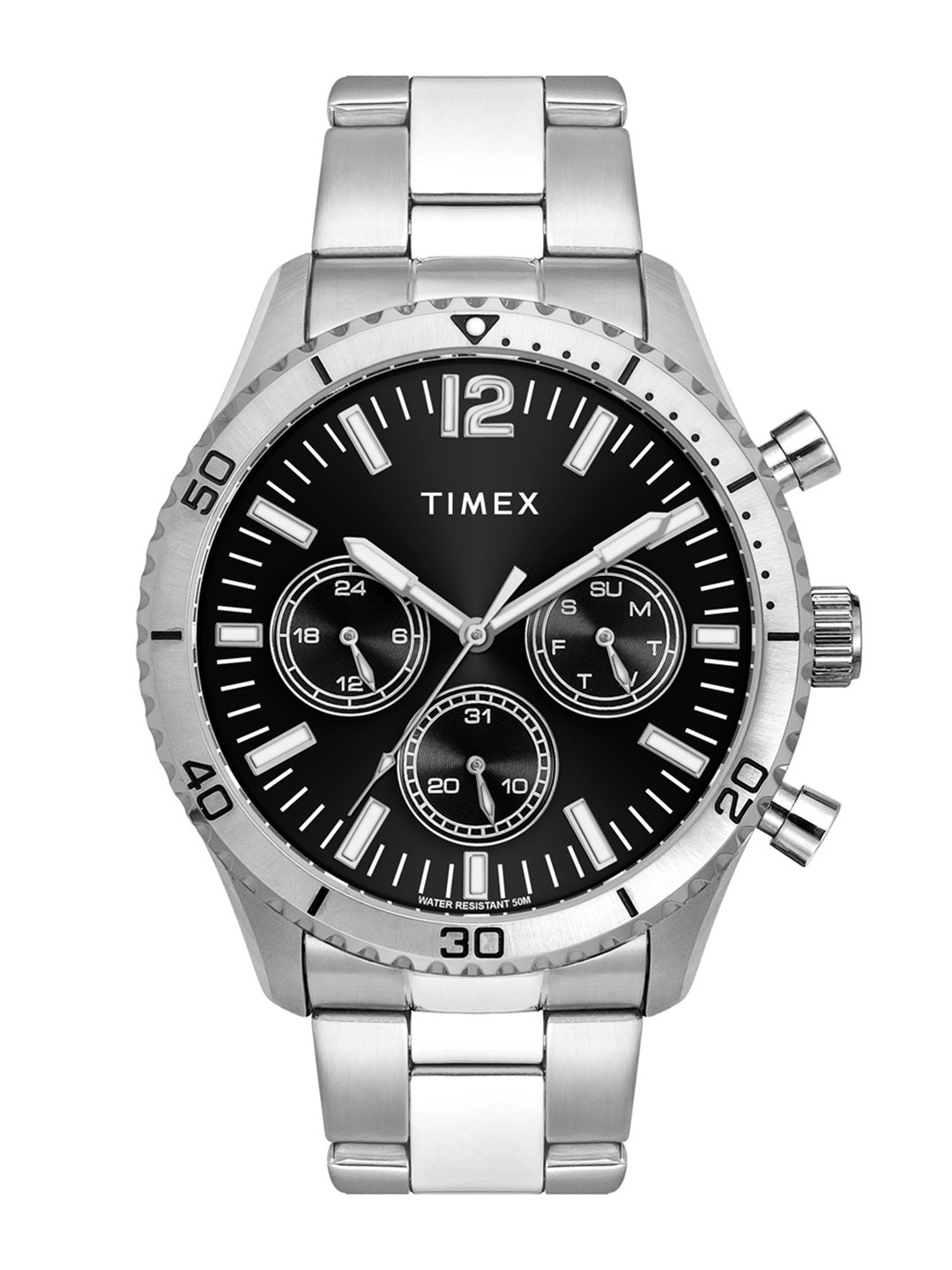 Buy Timex Men Patterned Dial & Stainless Steel Bracelet Style Straps ...