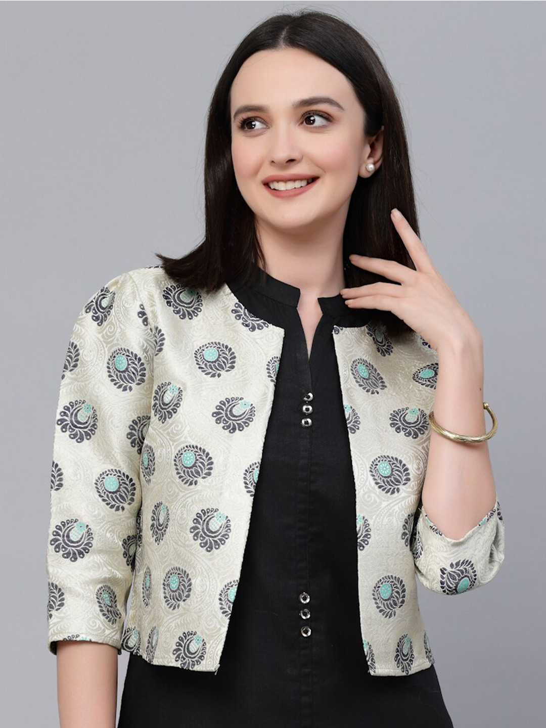 Buy Style Quotient Women Printed Crop Ethnic Shrug - Shrug for Women ...