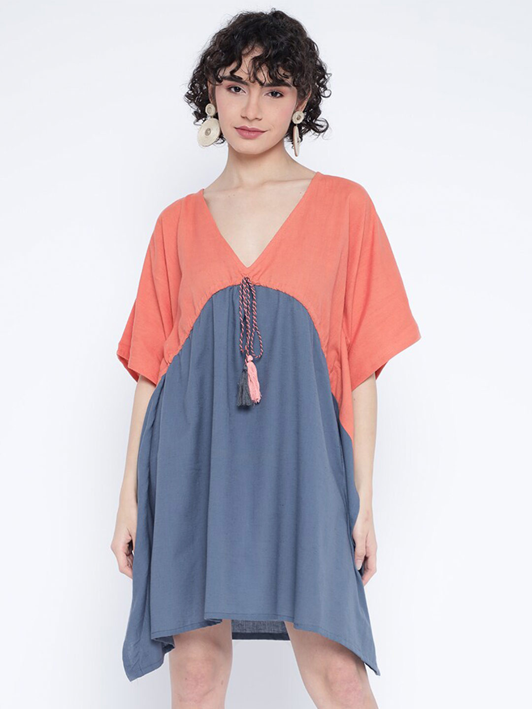 Buy Shurtz N Skurtz V Neck Cotton Kaftan Dress - Dresses for Women ...