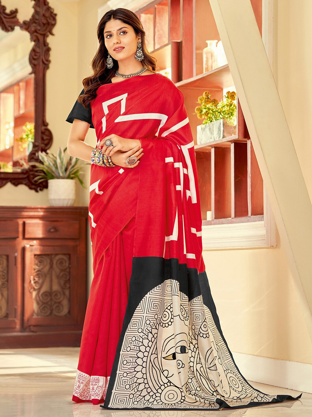 Buy KALINI Abstract Printed Saree - Sarees for Women 22751710 | Myntra