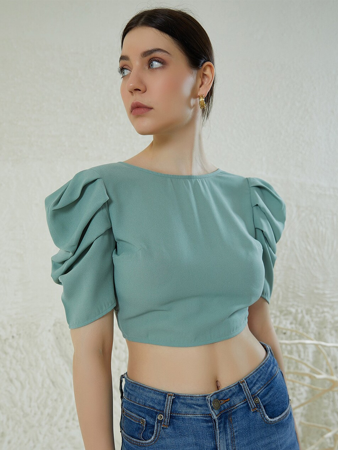 Buy Berrylush Round Neck Styled Back Crop Top - Tops for Women 22753166 ...