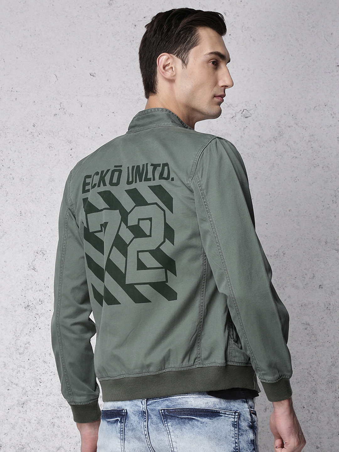 Buy Ecko Unltd Men Green Solid Bomber - Jackets for Men 2275479 | Myntra