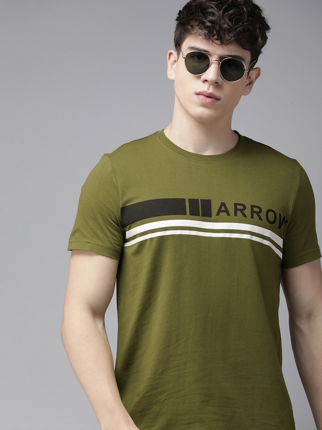 Buy Arrow Brand Logo Printed Pure Cotton T Shirt - Tshirts for Men ...