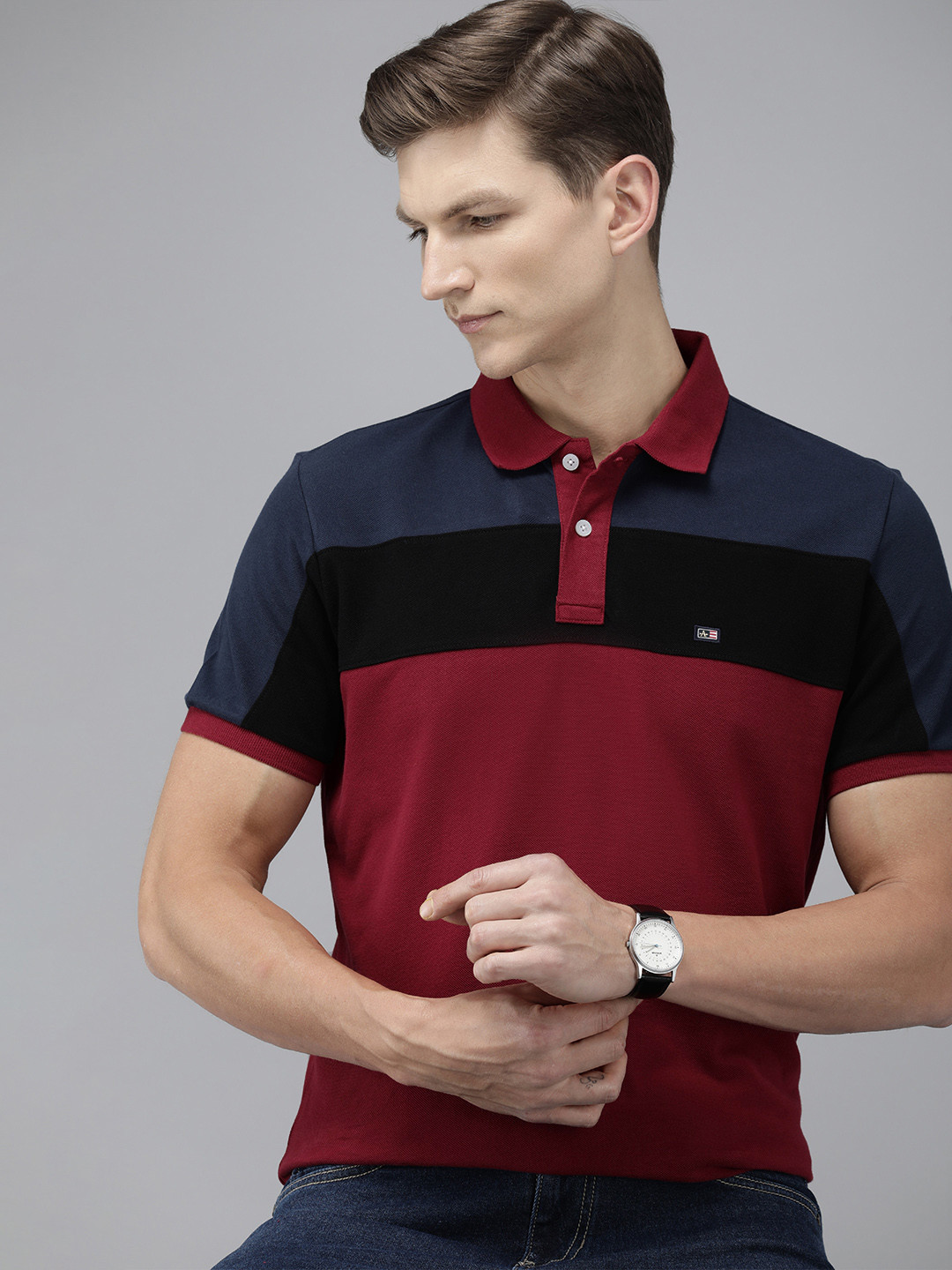Buy Arrow Colourblocked Polo Collar T Shirt - Tshirts for Men 22757264 ...