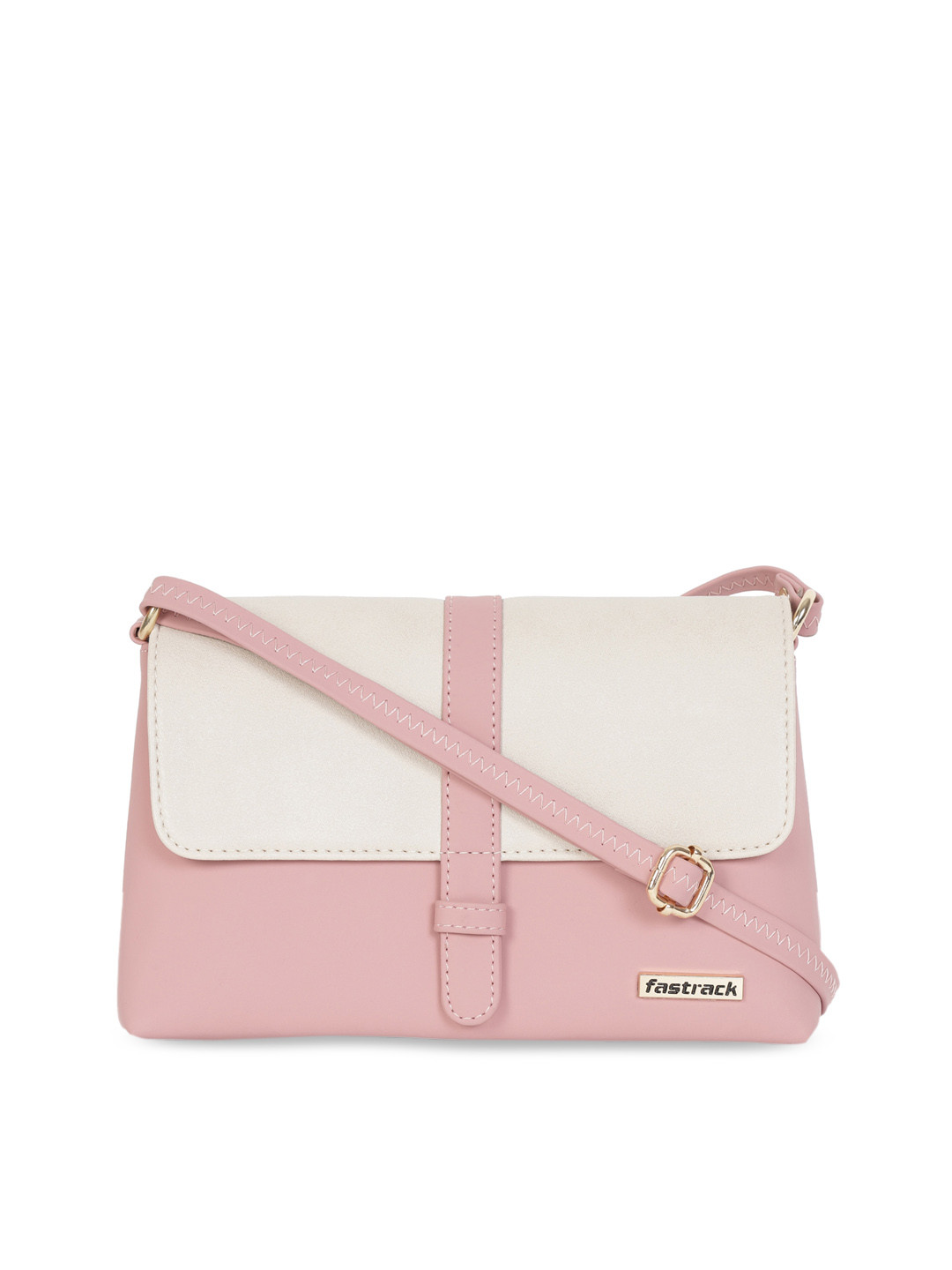 Buy Fastrack Beige PU Structured Sling Bag - Handbags for Women ...