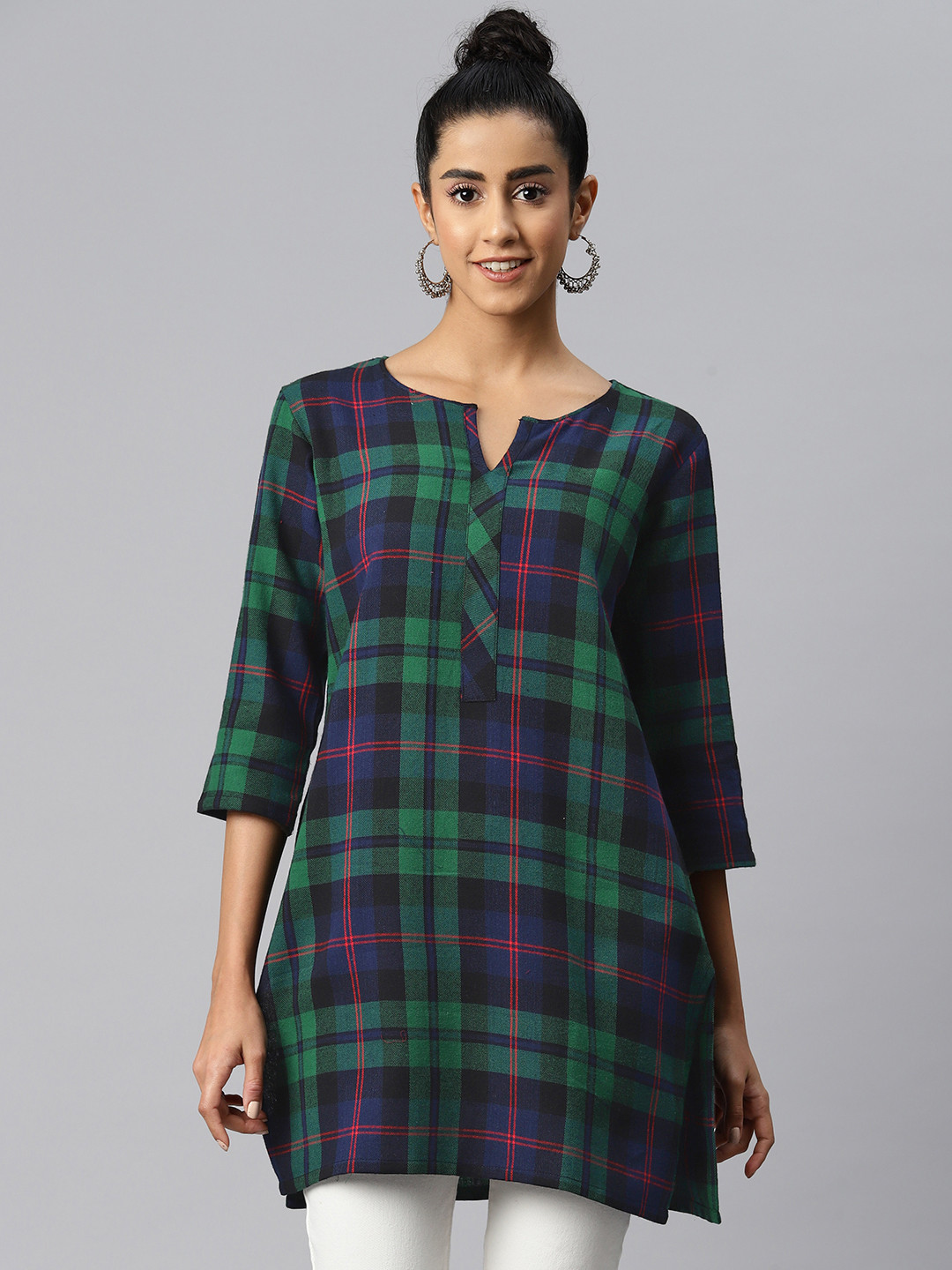 Buy One Femme Checked Pure Cotton Kurti - Kurtis for Women 22760980 ...