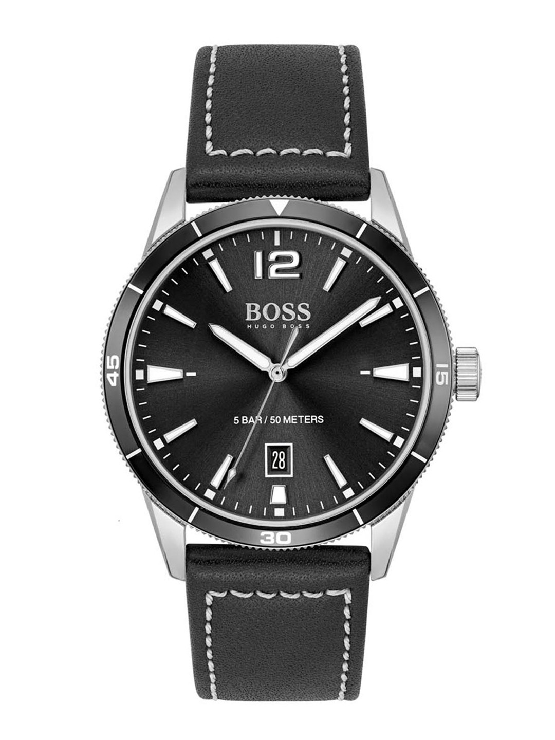 Buy Hugo Boss Men Drifter Leather Analogue Watch 1513898 Black ...