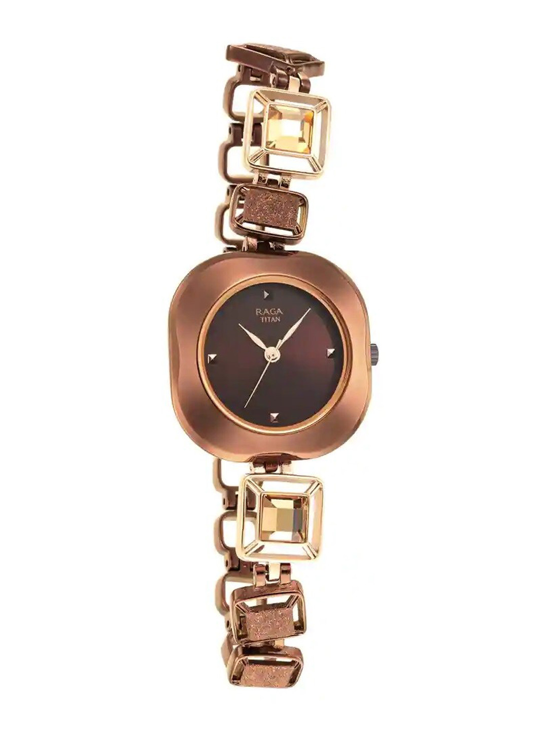 Buy Titan Women Brass Dial & Stainless Steel Straps Analogue Watch ...