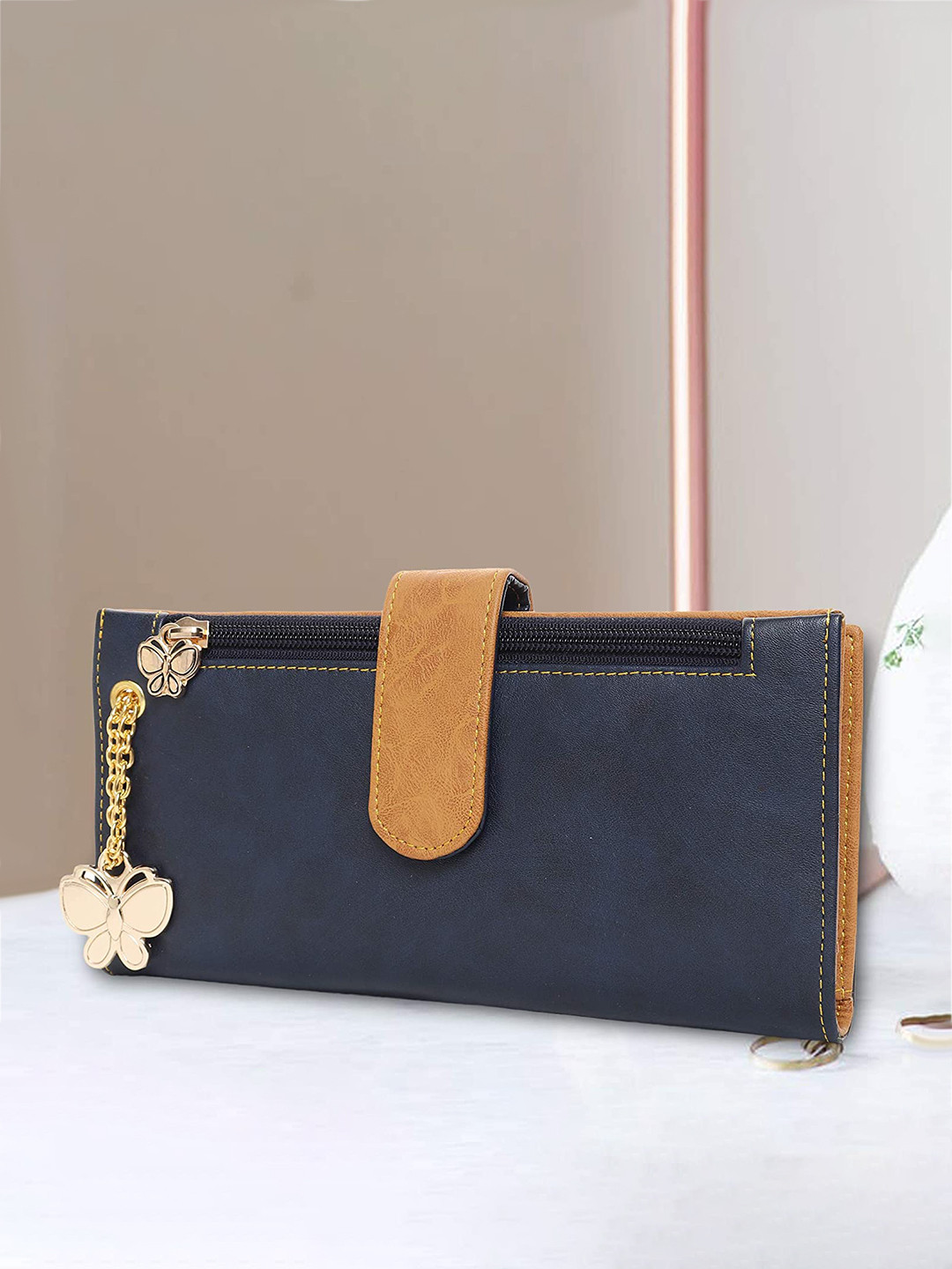 Buy Butterflies Button Closure Two Fold Wallet - Wallets for Women ...