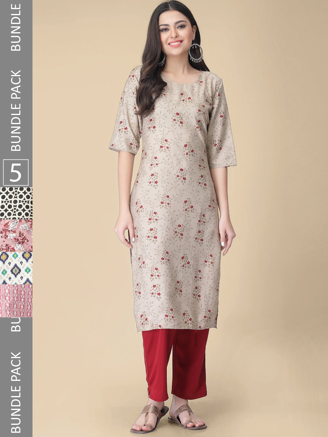 Buy KALINI Selection Of 4 Printed Crepe Kurta - Kurtas for Women ...
