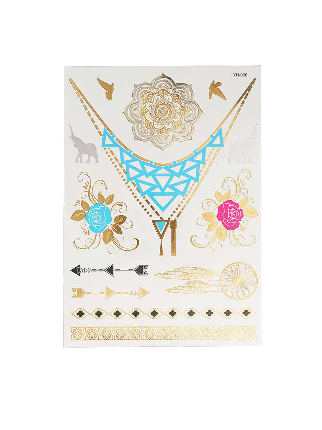 Buy S.A.V.I. Virtual Beach Necklace With Leaves Metallic 3D Temporary ...