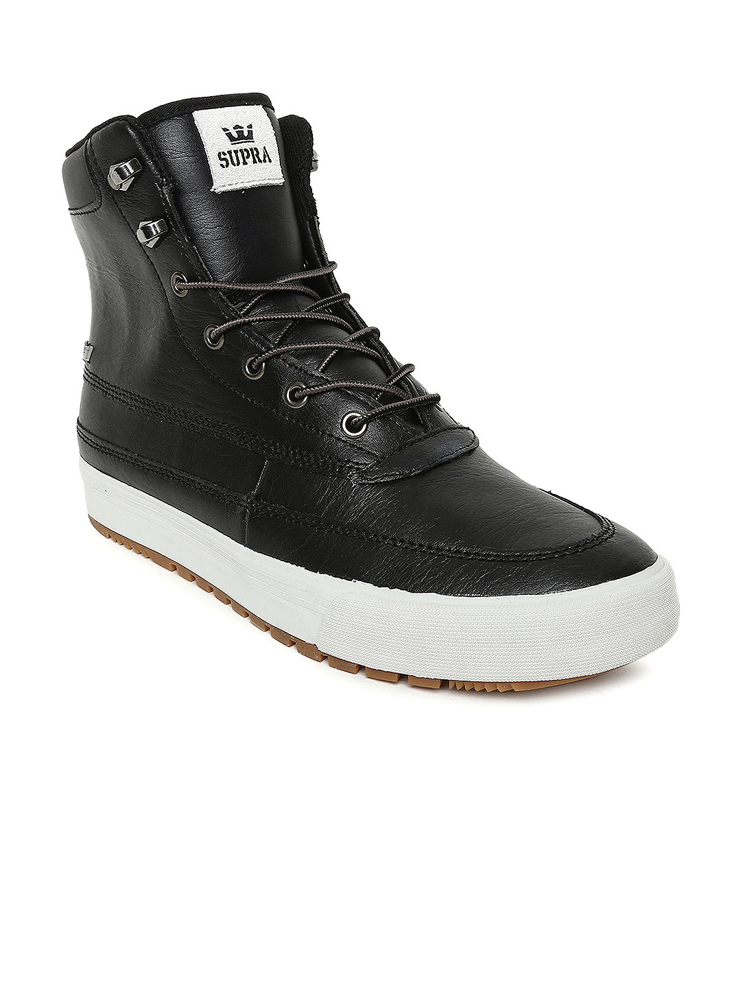 Buy Supra Men Black Solid OAKWOOD Leather Sneakers - Casual Shoes for ...