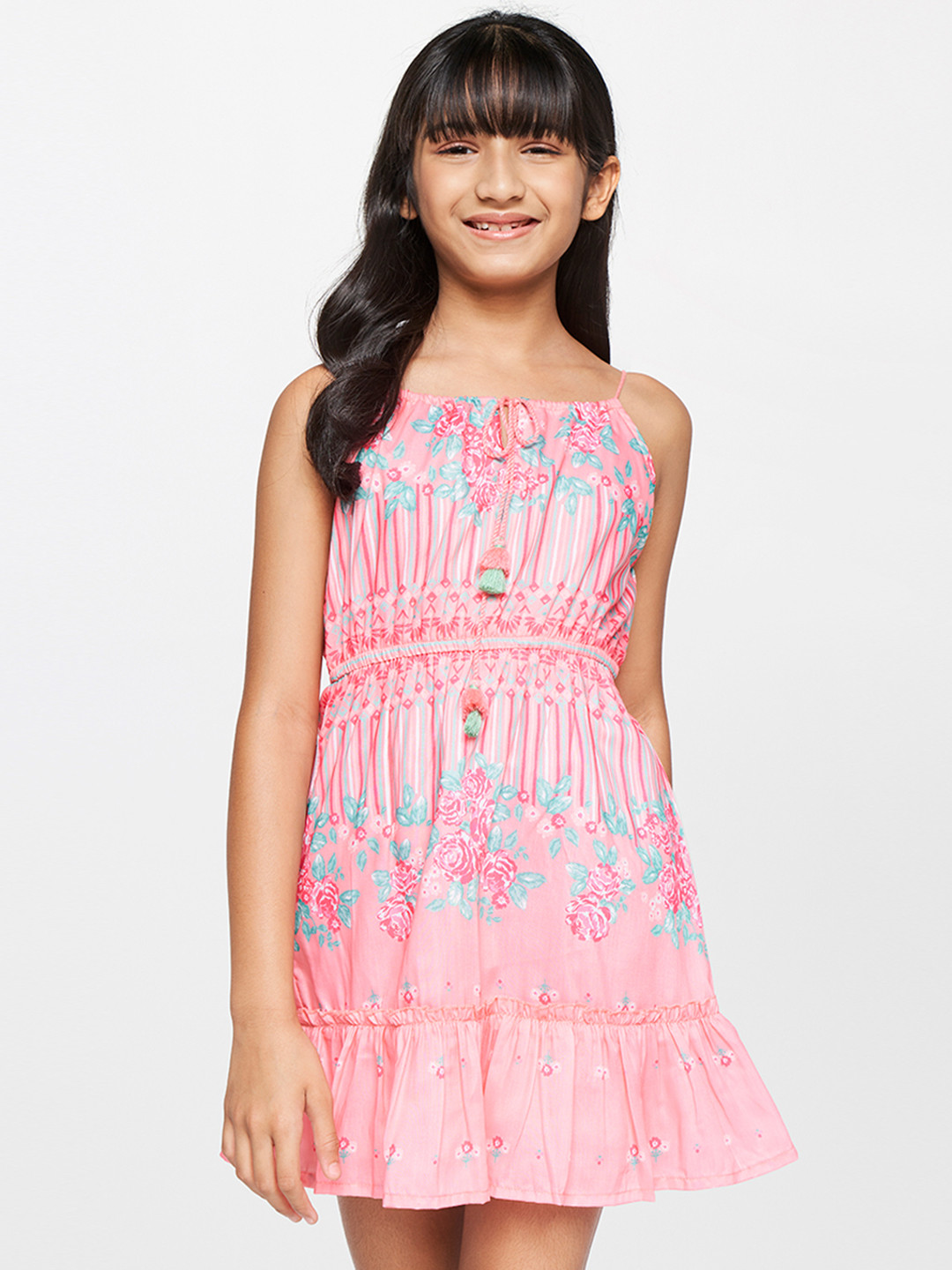 Buy Global Desi Girls Floral Printed Fit & Flare Mini Dress - Dresses ...