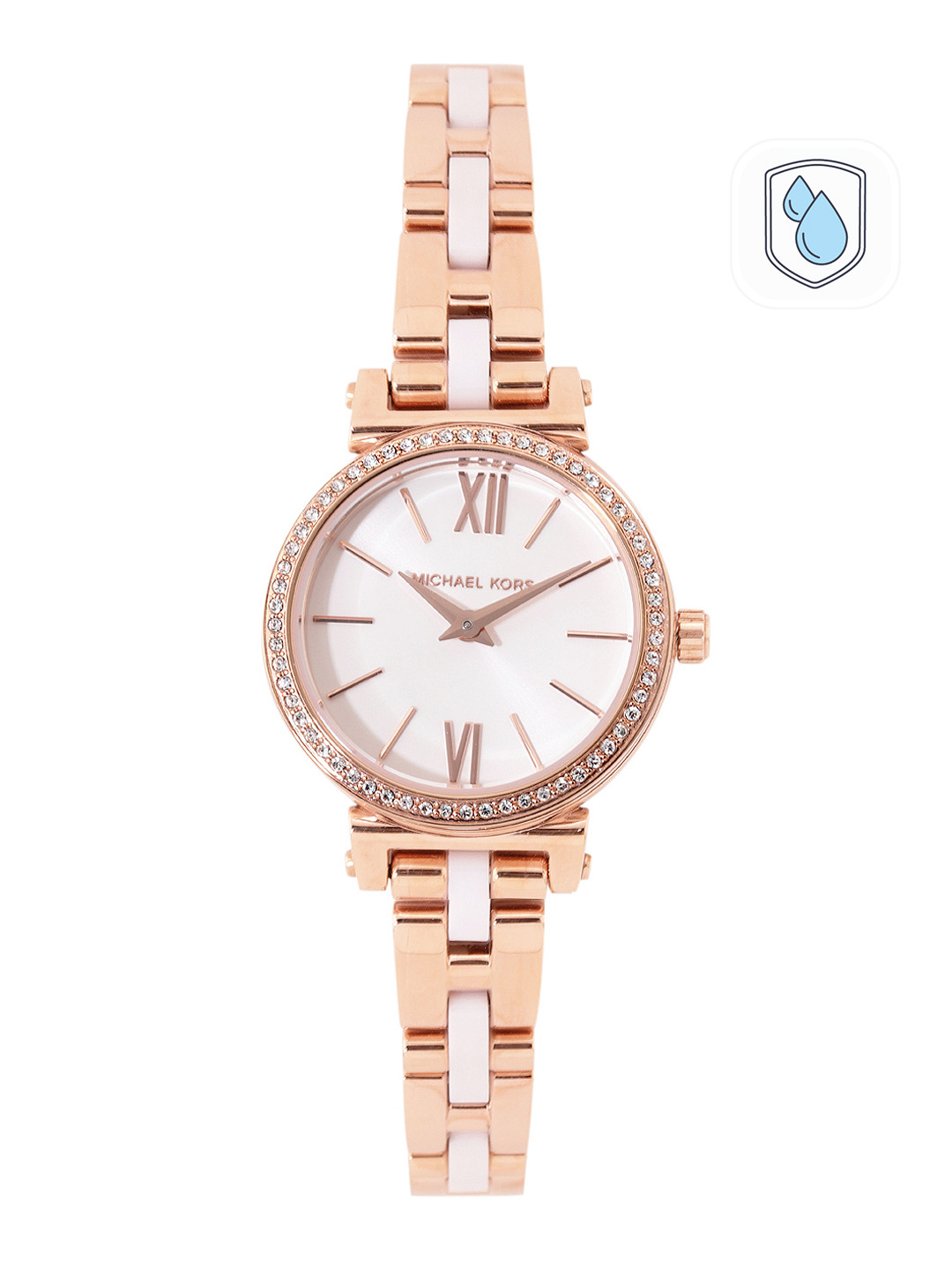 Buy Michael Kors Women Rose Gold Plated Sofie Embellished Analogue ...