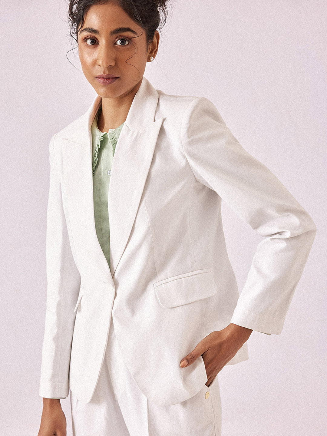 Buy The Label Life Women Cotton Single Breasted Formal Blazers ...