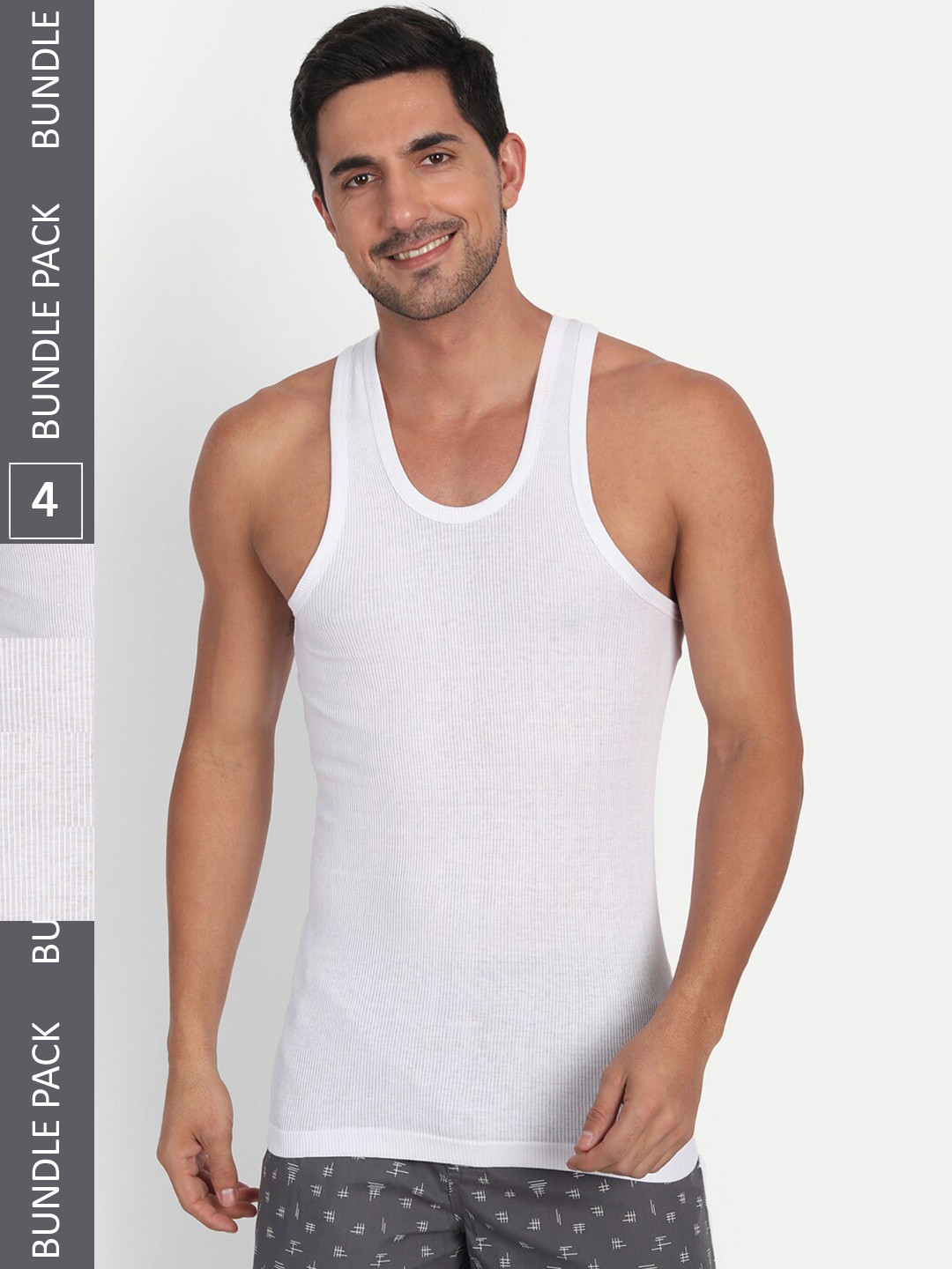 Buy T.T. Men Derby White Pure Cotton Rib Vest (Pack Of 4) - Innerwear ...