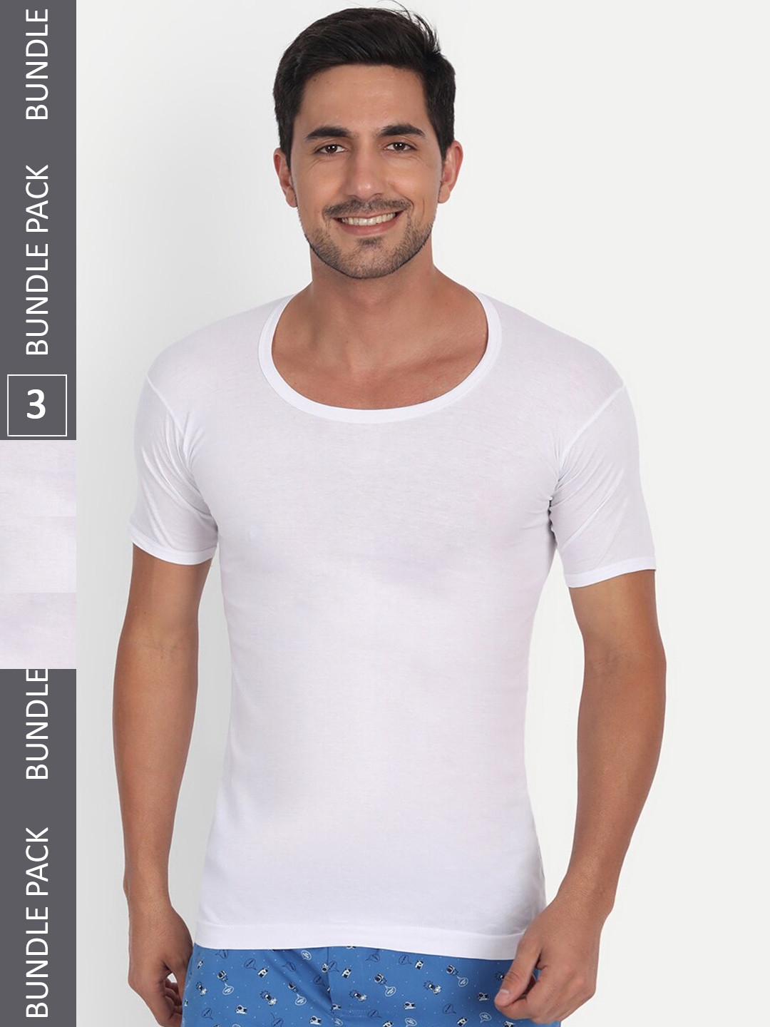 Buy T.T. Softy Half Sleeve Pure Cotton Pack Of 3 Basic Vests ...