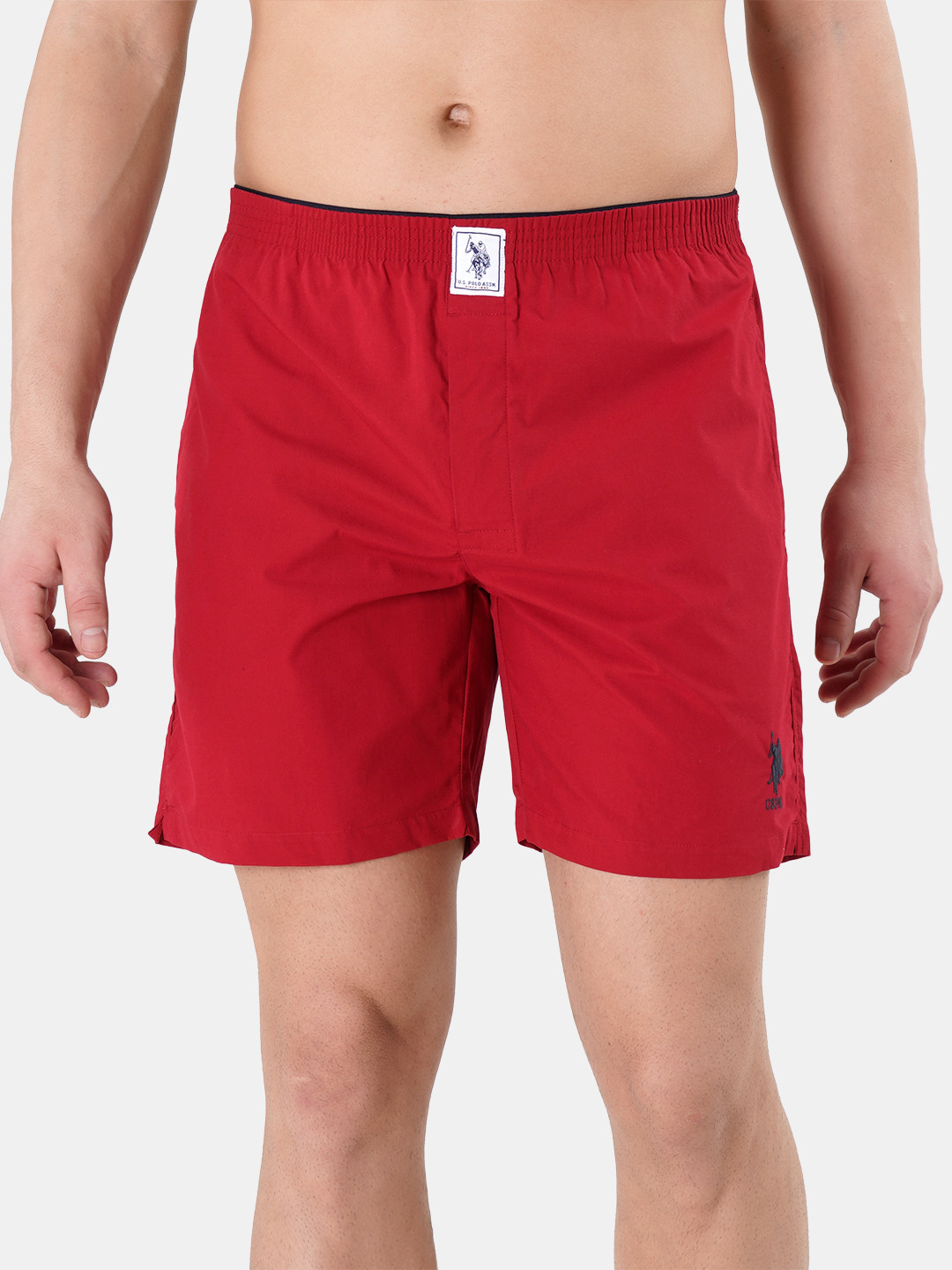 Buy U.S. Polo Assn. Coral Red Solid Pure Cotton Boxers I108 125 PL ...
