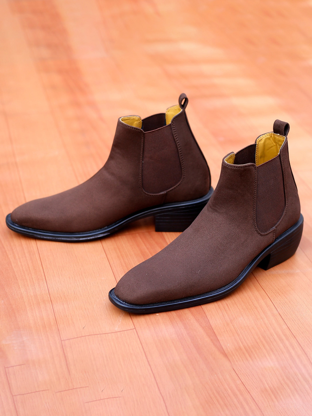 Buy Bxxy Men Block Heeled Chelsea Elevator Boots - Boots for Men ...