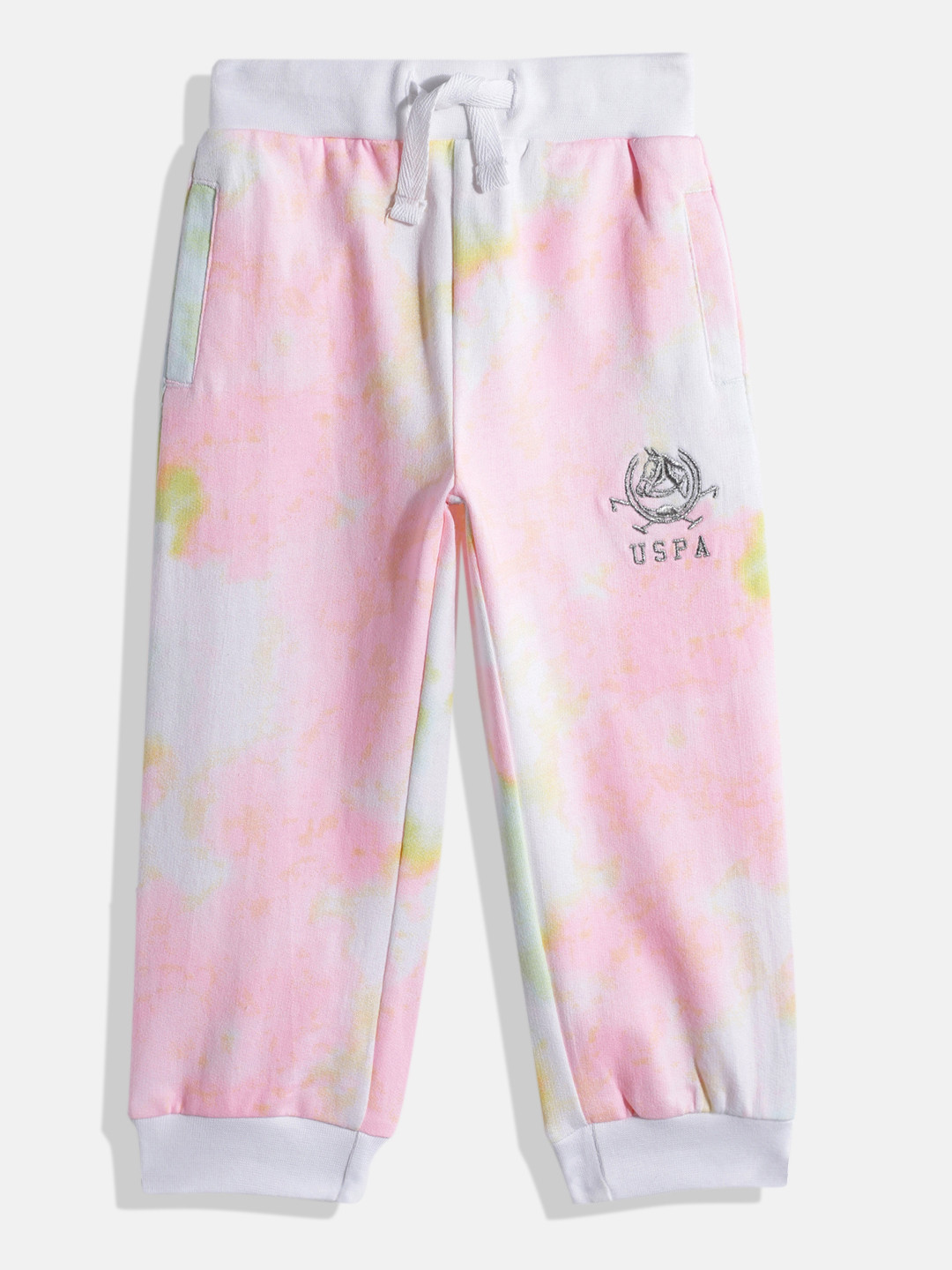 Buy U.S. Polo Assn. Kids Girls Tie And Dye Pure Cotton Joggers - Track ...