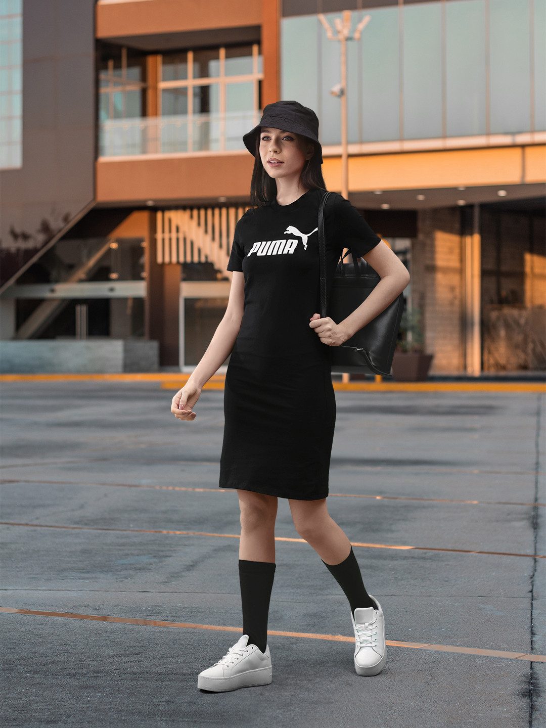 Buy Puma Brand Logo Printed Essential Slim Fit T Shirt Dress - Dresses ...