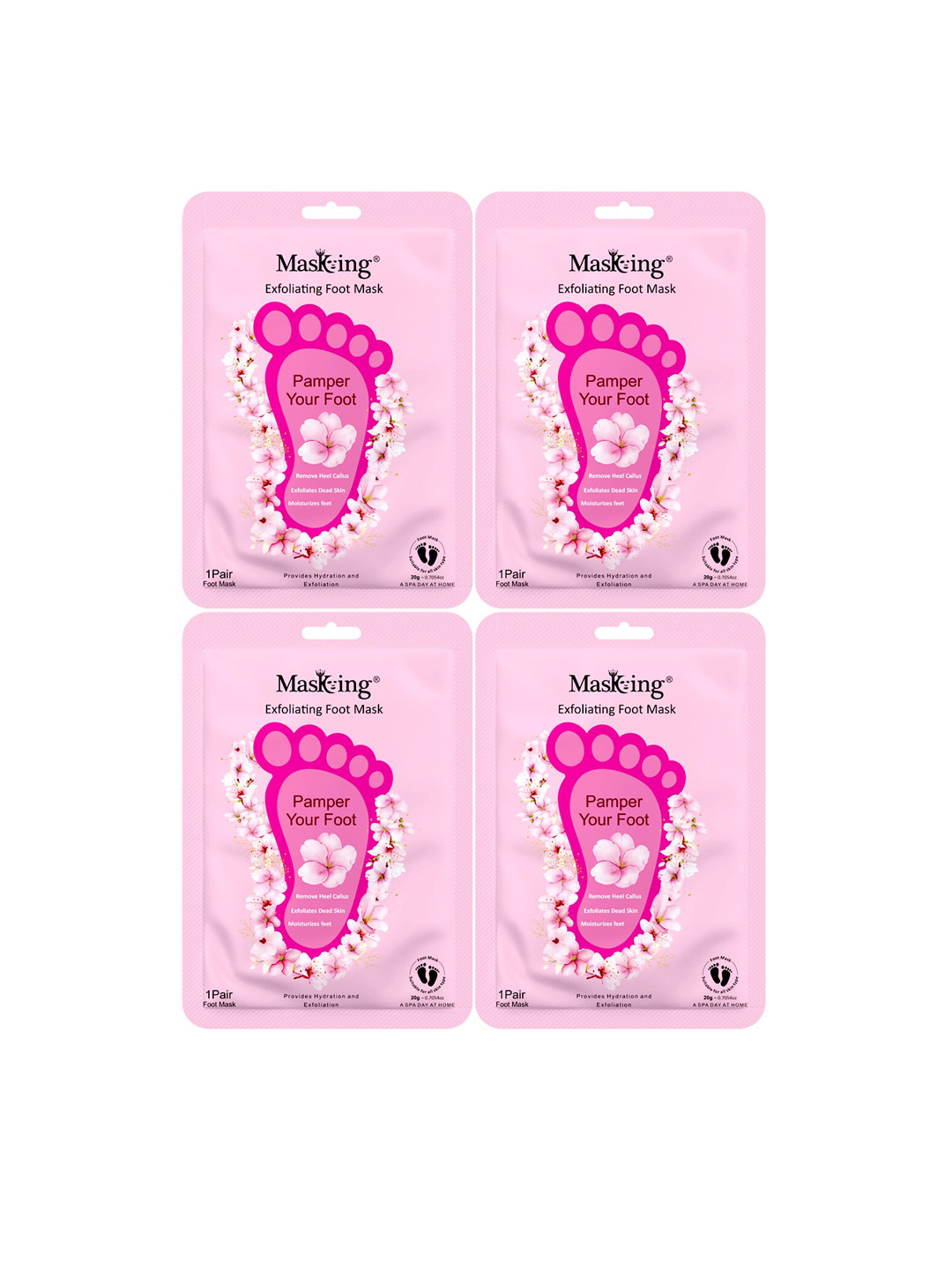 Buy MasKing Set Of 4 Moisturizing & Hydrating Exfoliating Foot Masks 20 ...